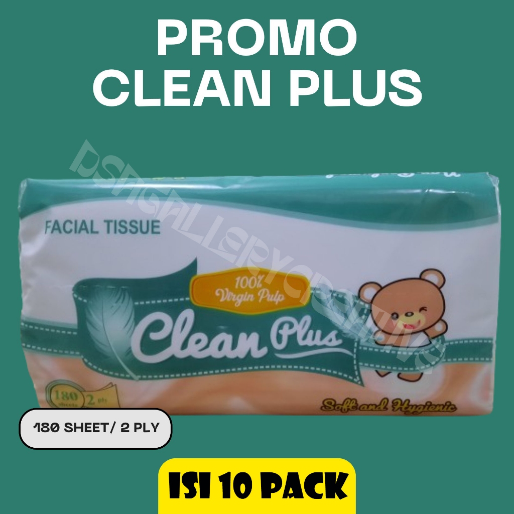 Jual Tissue Tisu Clean Plus 180 Sheet isi 10 Pack - Tissu Clean Plus ...
