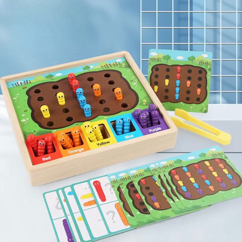 Jual Mainan cacing warna - Color matching game - Permainan mencocokkan ...