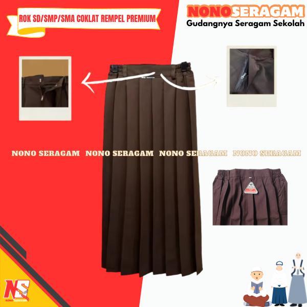 Jual Seragam Sekolah Rok Panjang Pramuka Coklat SD SMP SMA SMK Model Rempel Premium - Rok ...