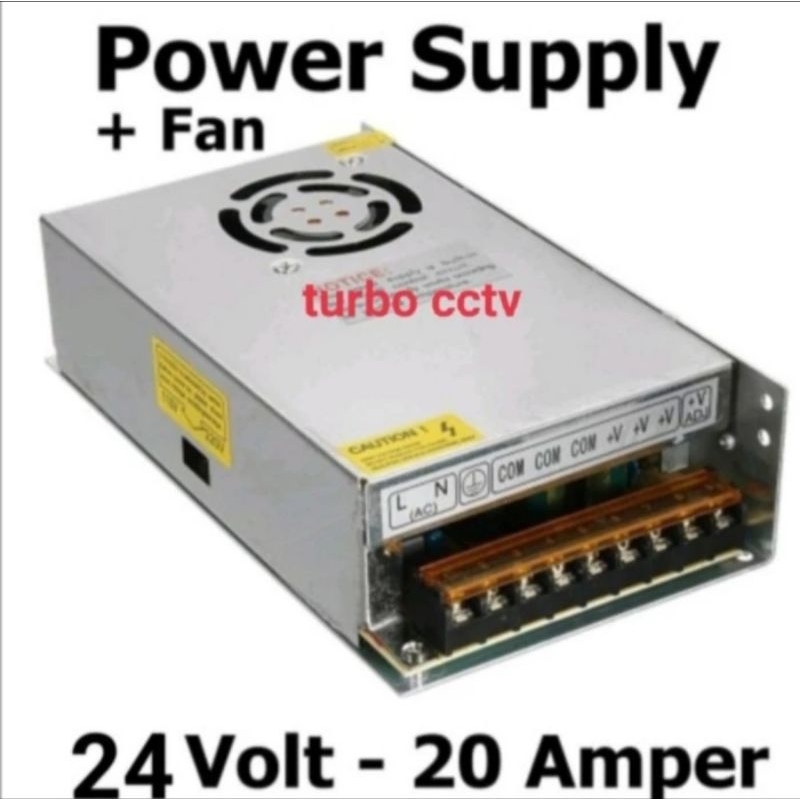 Jual Travo Power Supply 24V 20A PSU 24 Volt 20 Amper High Quality 20 ...