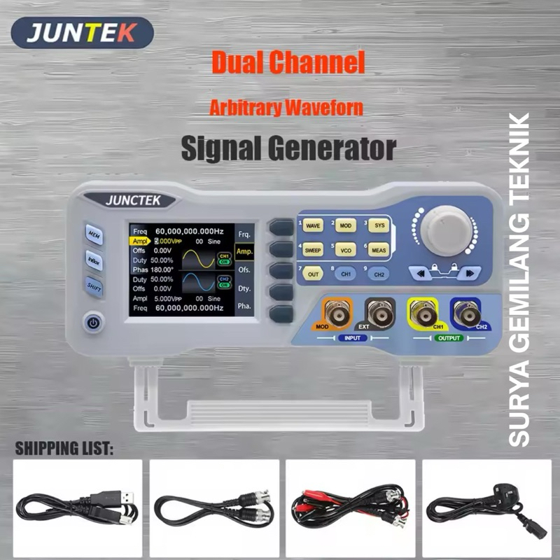 Jual Signal Generator 60MHz Function Junctek JDS8060 Arbitrary Waveform Dual Channel 2 Source ...