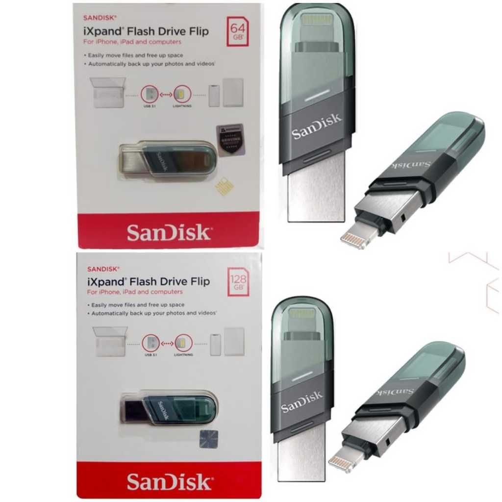 Jual Sandisk iXpand Flip 128GB OTG Flashdisk USB 3.1 for iPhone iPad ...