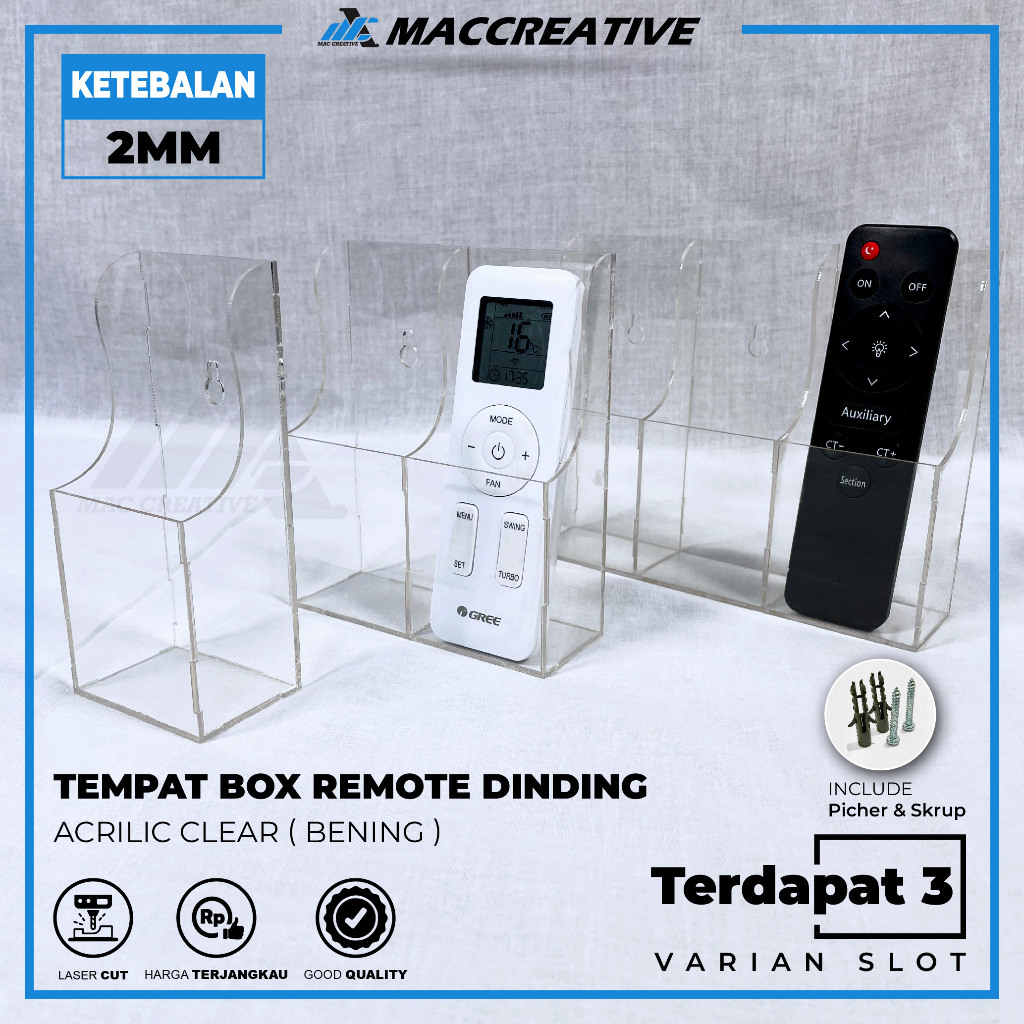 Jual TEMPAT PENYIMPANAN REMOTE AC - STAND REMOTE - TEMPAT REMOTE TV - 3 ...