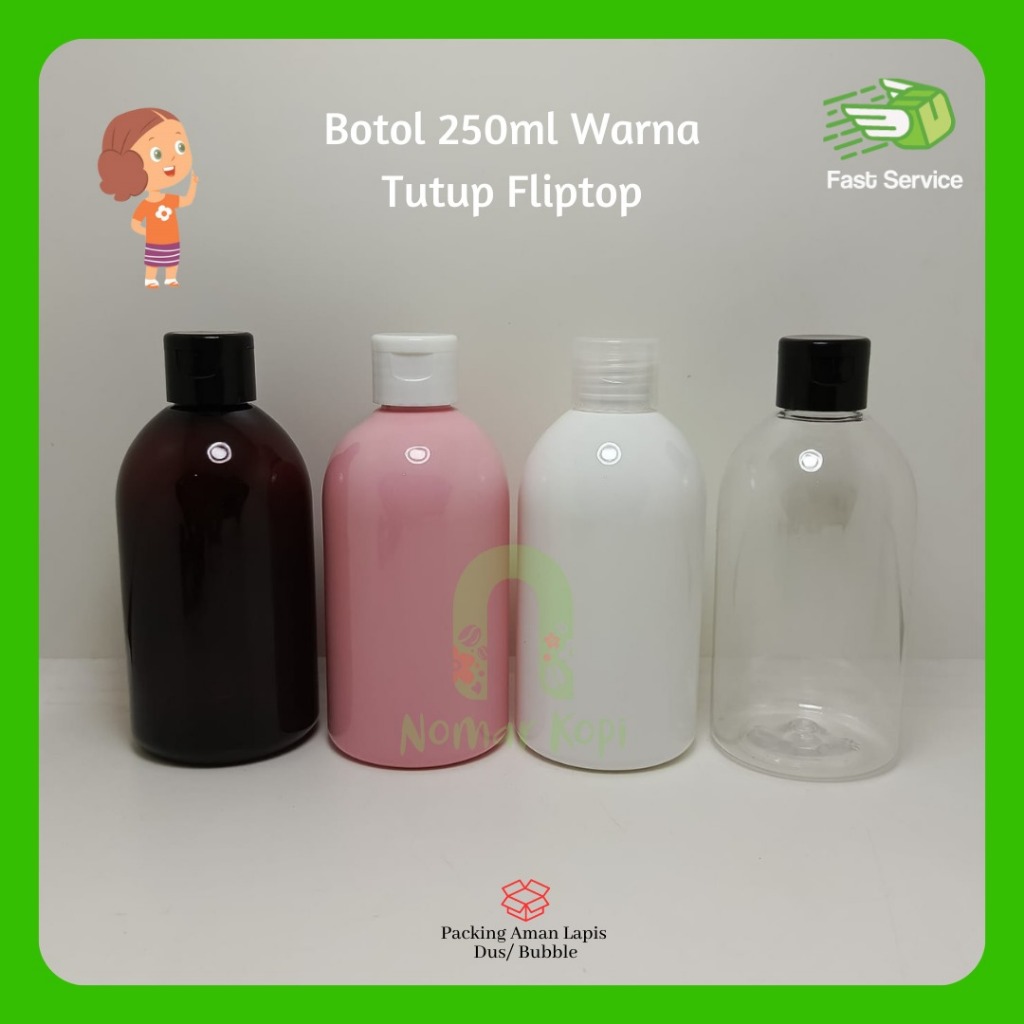 Jual BOTOL 250ML PUTIH CANTIK FLIPTOP NECK 24 KOSMETIK LOTION SANITIZER | Shopee Indonesia
