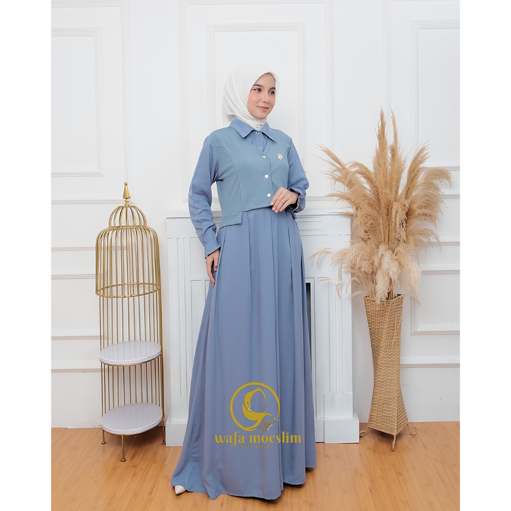 Jual ARUMI DRESS DEWASA gamis dewasa RAYON TWILL mix KNIT gamis dewasa ...