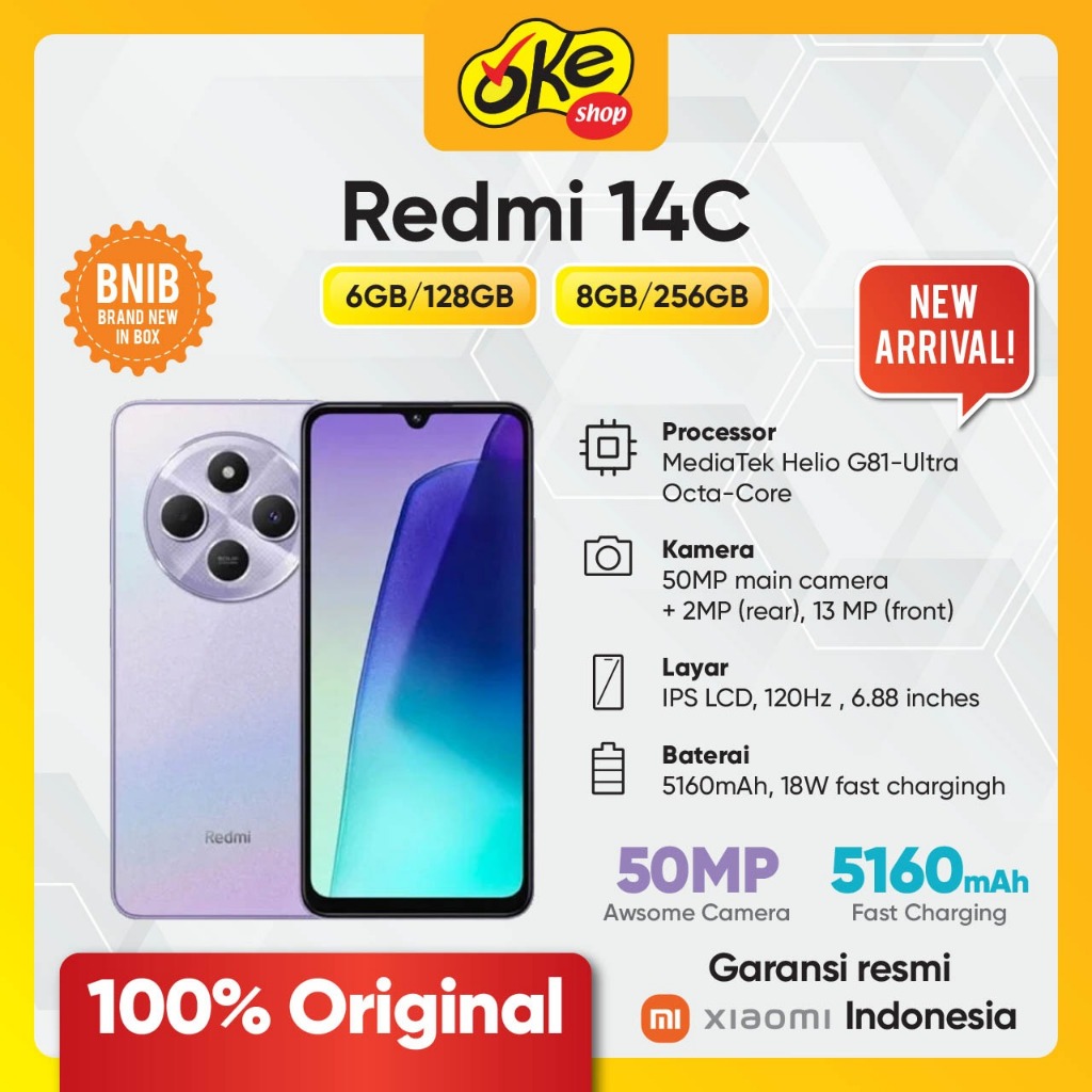 Jual Xiaomi Redmi 14C 8/256GB 6/128GB Garansi Resmi Xiaomi Indonesia ...