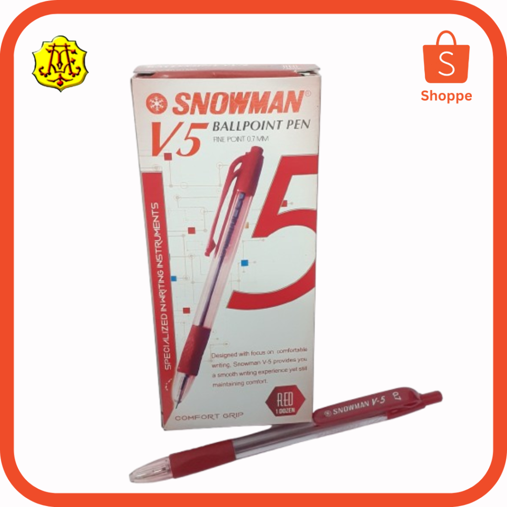 Jual PENA SNOWMAN V-5 MERAH 0,7MM | Shopee Indonesia