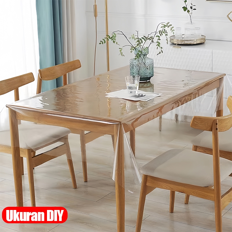 Jual Taplak Meja Bening ukuran 1 meter x137cm/Plastik Mika lemes /Plastik Mika Lemas | Shopee ...