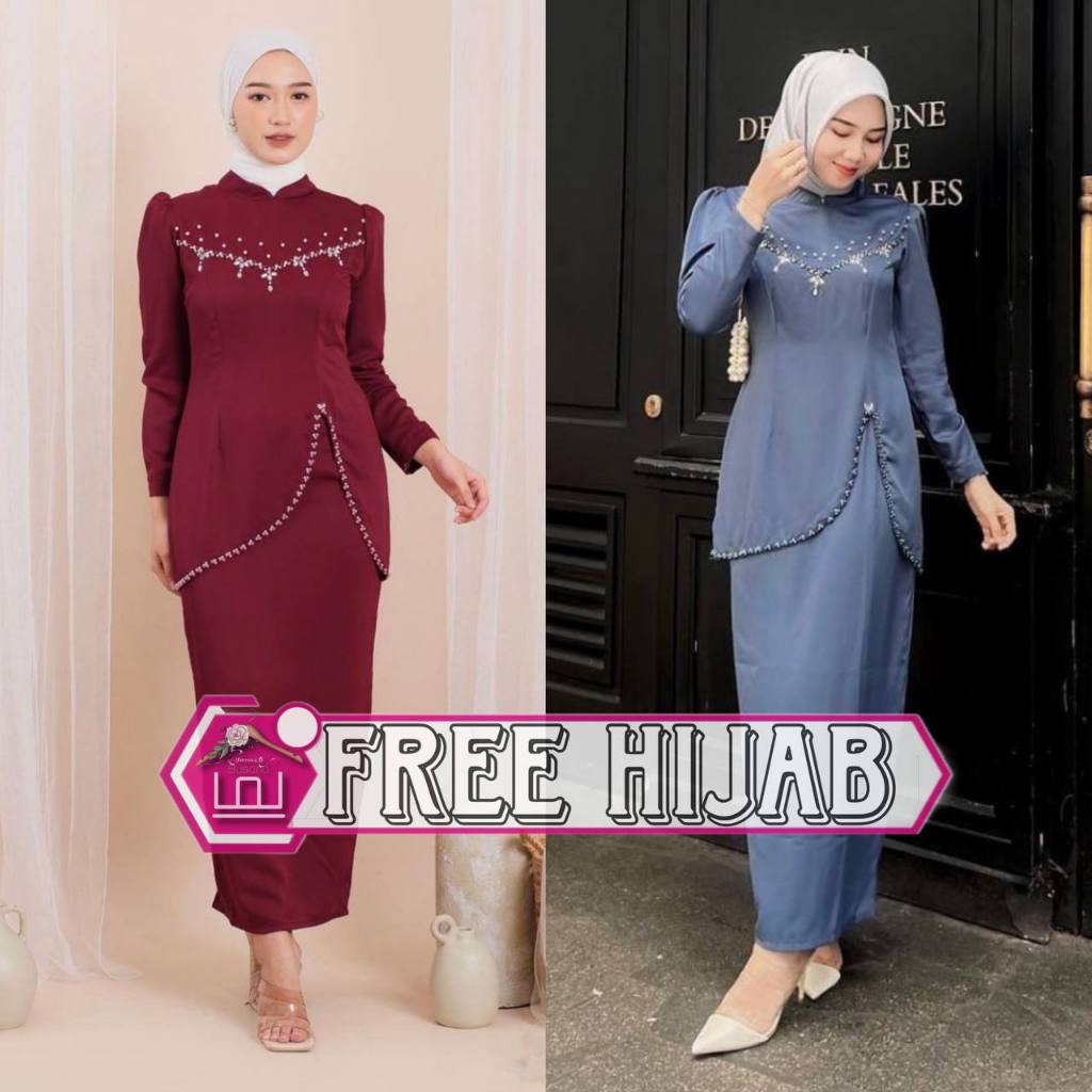Jual Oneset Felicya Baju Kurung Melayu Malaysia Dress Pesta Setelan Wanita Kondangan Kekinian ...