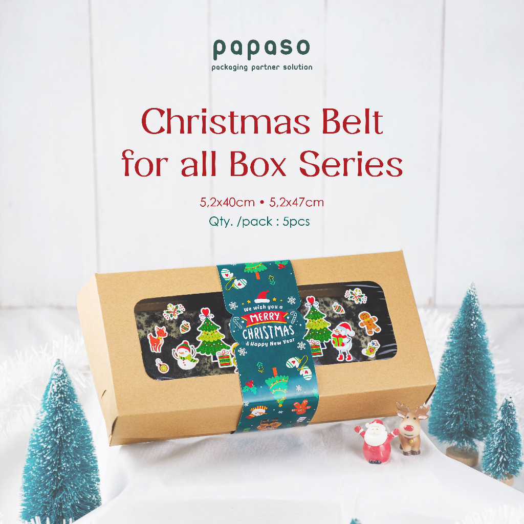 Jual Paper Belt Christmas / Label Sleeve Packaging Natal/ Sabuk Box ...
