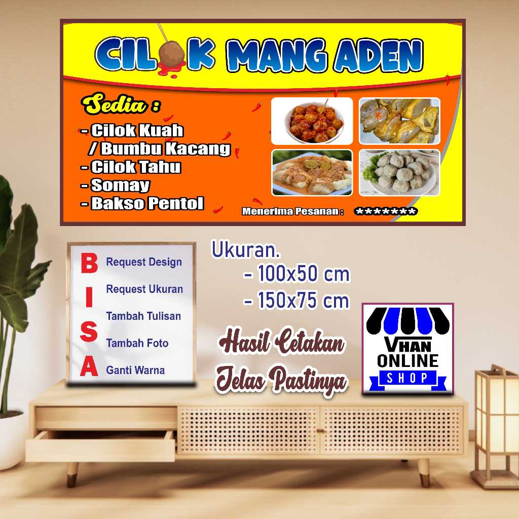 Jual Spanduk Banner Custom Cilok atau Bakso Cilok | Shopee Indonesia