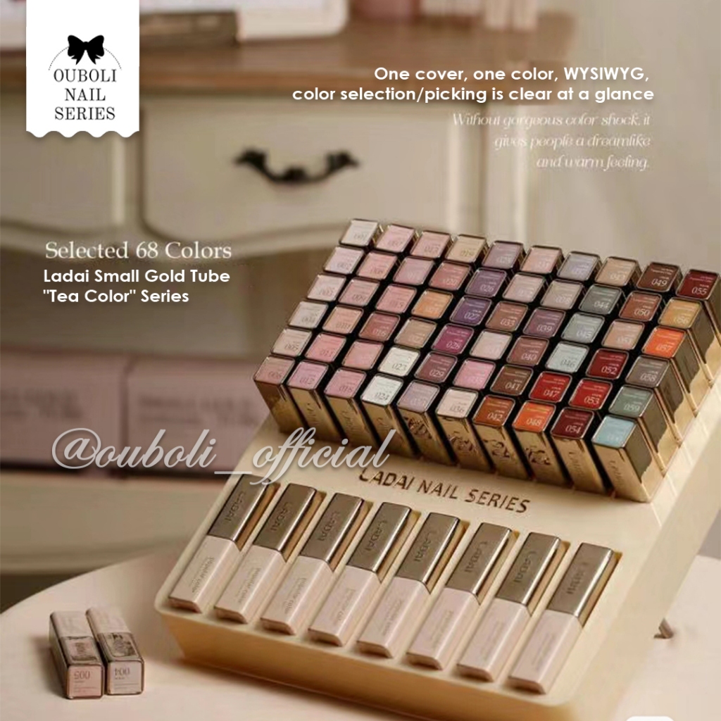 Jual LADAI SMALL GOLD TUBE SET 68 COLORS - TEA COLOR SERIES NAILART ...