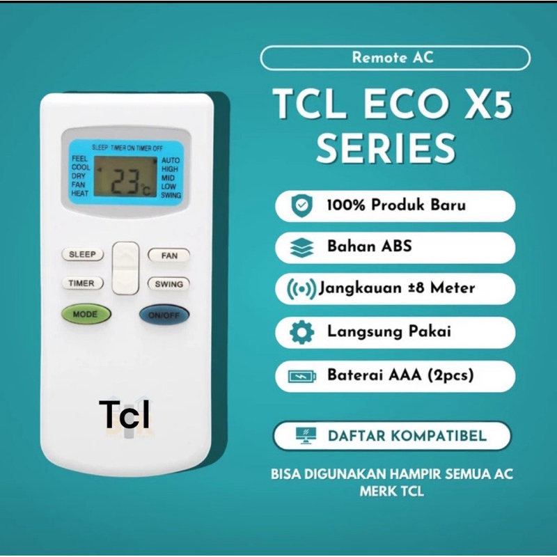 Jual Remote Ac tcl langsung pake tanpa seting bisa semua tipe | Shopee ...
