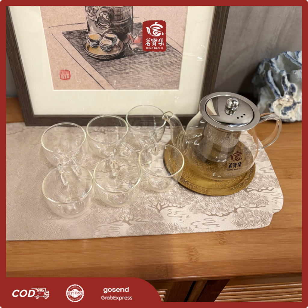 Jual MING BAO JI Set Tea Server + Cangkir Tea Pot Infuser/Teko Teh Kaca ...