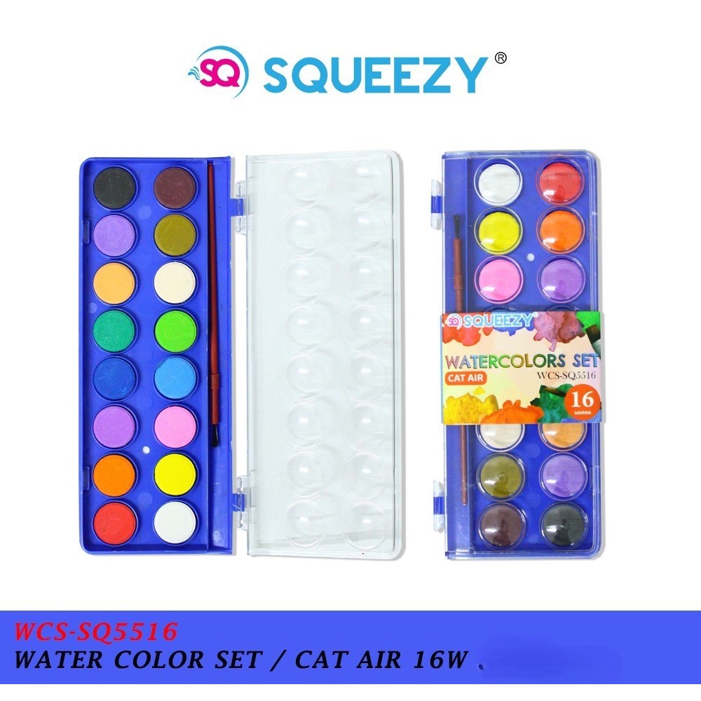 Jual Squeezy Water Color Set cakes 16 warna | Shopee Indonesia