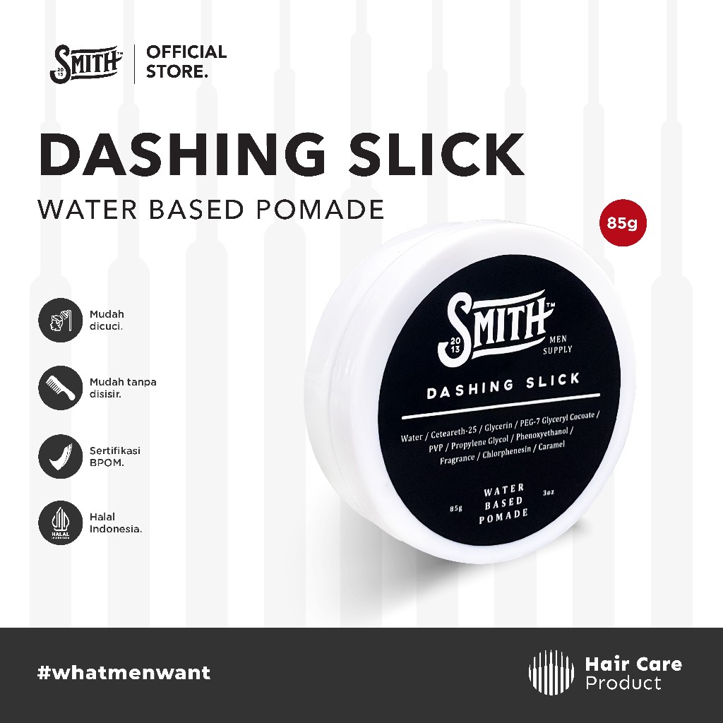 Jual SMITH - Dashing Slick Hair Pomade Water Based 85gr | Shopee Indonesia