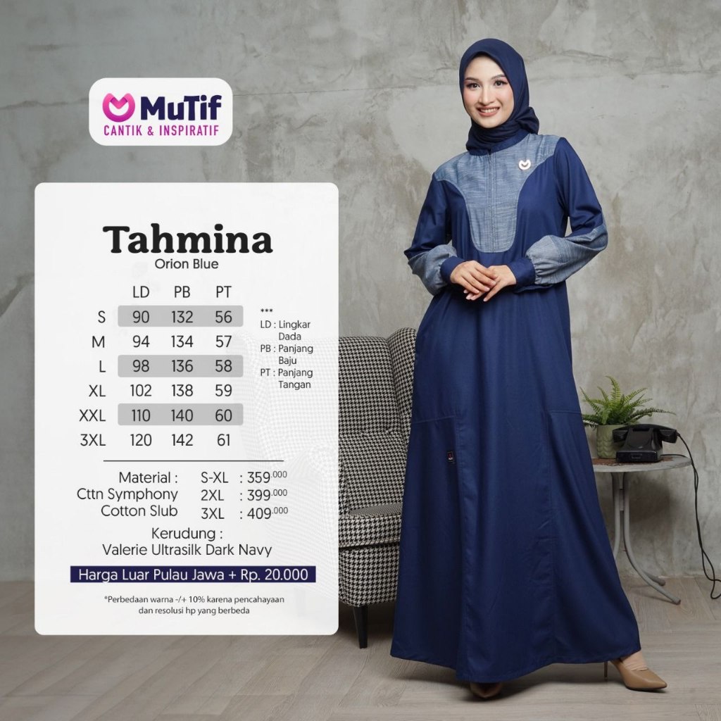 Jual GAMIS MUTIF TERBARU TAHMINA ORION BLUE | Shopee Indonesia