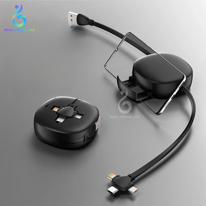 Jual Kabel Gulung + Holder Mini Multifungsi 4 in 1 5A Fastcharging ...