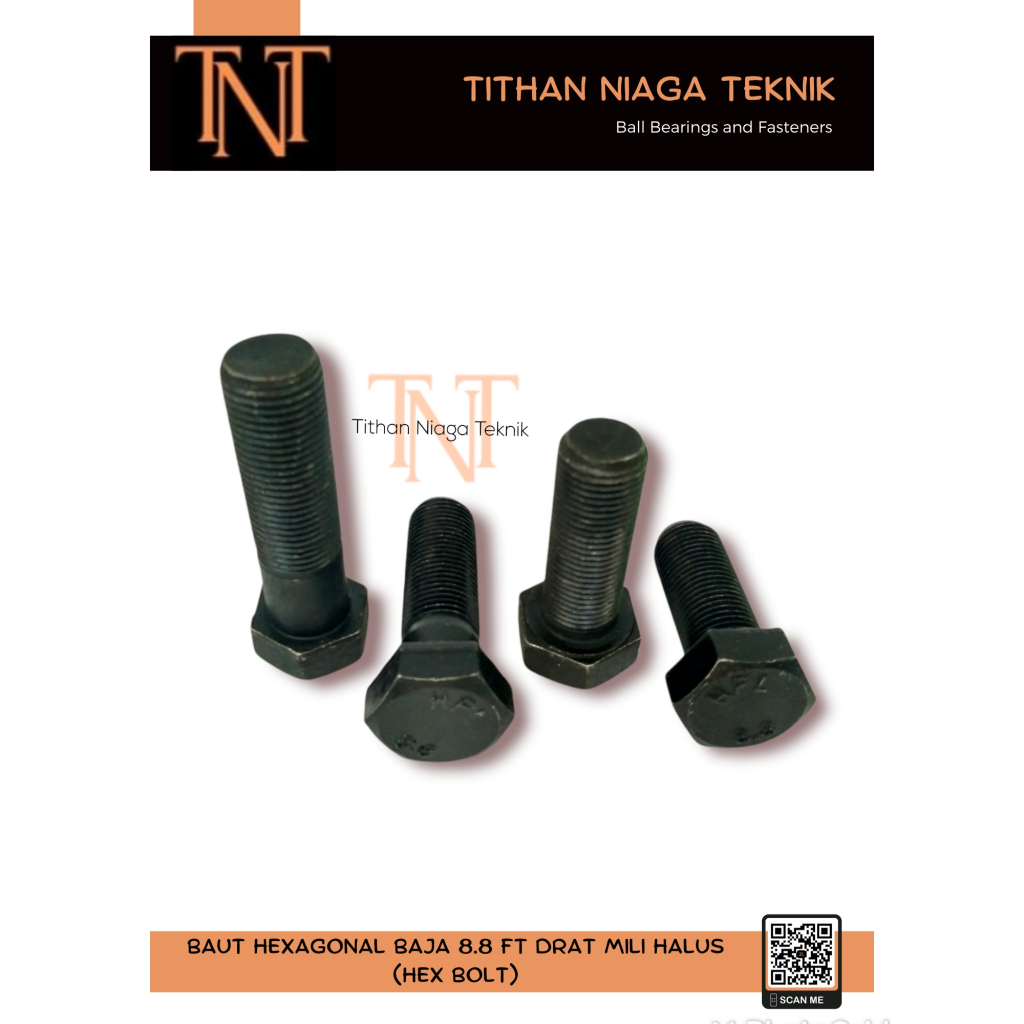 Jual M27 DRAT / PITCH 3.0 ; BAUT HEX BAJA HITAM GRADE 8.8 / 10.9 ; M27 ...