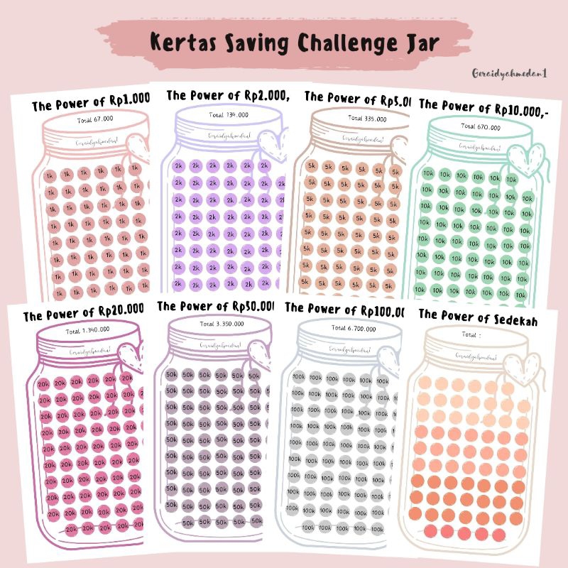 Jual Kertas Binder Saving Challenge Jar A6 | Shopee Indonesia