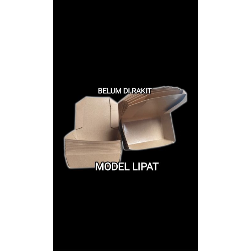 Jual Paper Lunch Box Size (S M L) Model Rakit Warna Coklat Laminasi ...