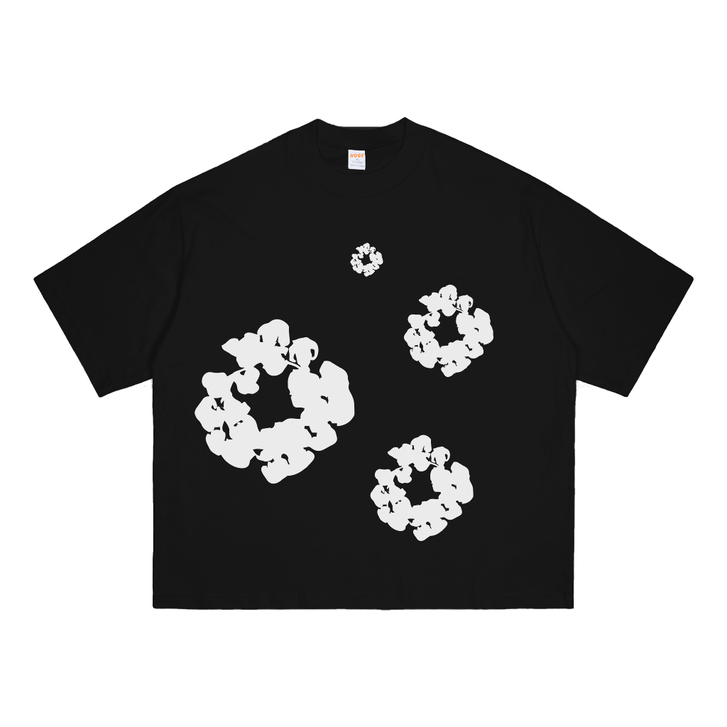 Jual HUGE Tshirt Boxy fit Tshirt Boxy Heavyweight Floral hitam | Shopee ...