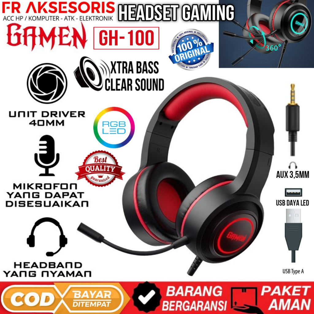 Jual Headset Gaming GAMEN GH 100 RGB LED Clear Sound HD MICROPHONE ... Jual Headset Gaming GAMEN GH 100 RGB LED Clear Sound HD MICROPHONE ...