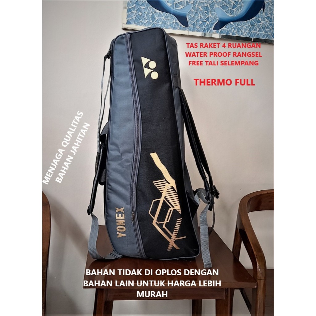 Jual Tas raket bulutangkis tenis 4 ruangan 2 ruangan utama waterproof ...