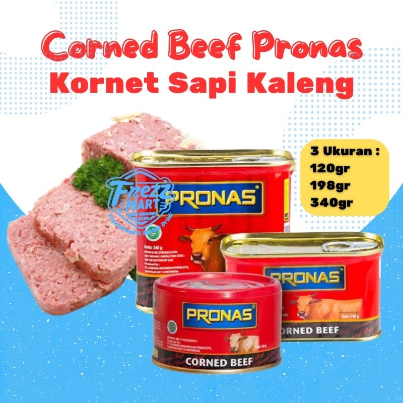 Jual Pronas Corned Beef Original Can Kornet Sapi Kaleng 120gr 198gr ...