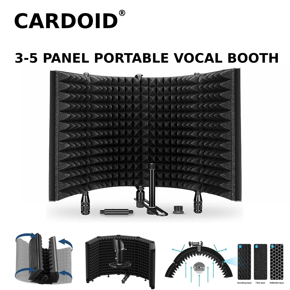 Jual Portable Vocal Booth 3-5 Door Microphone Isolation Shield ...