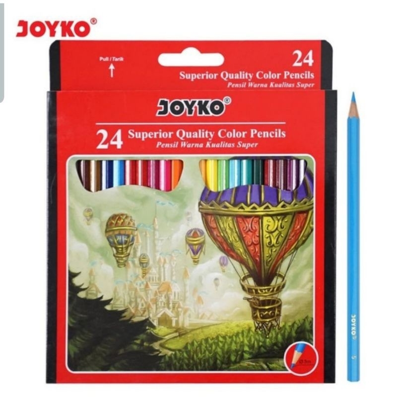Jual PENSIL WARNA JOYKO 24 WARNA (PANJANG) | Shopee Indonesia