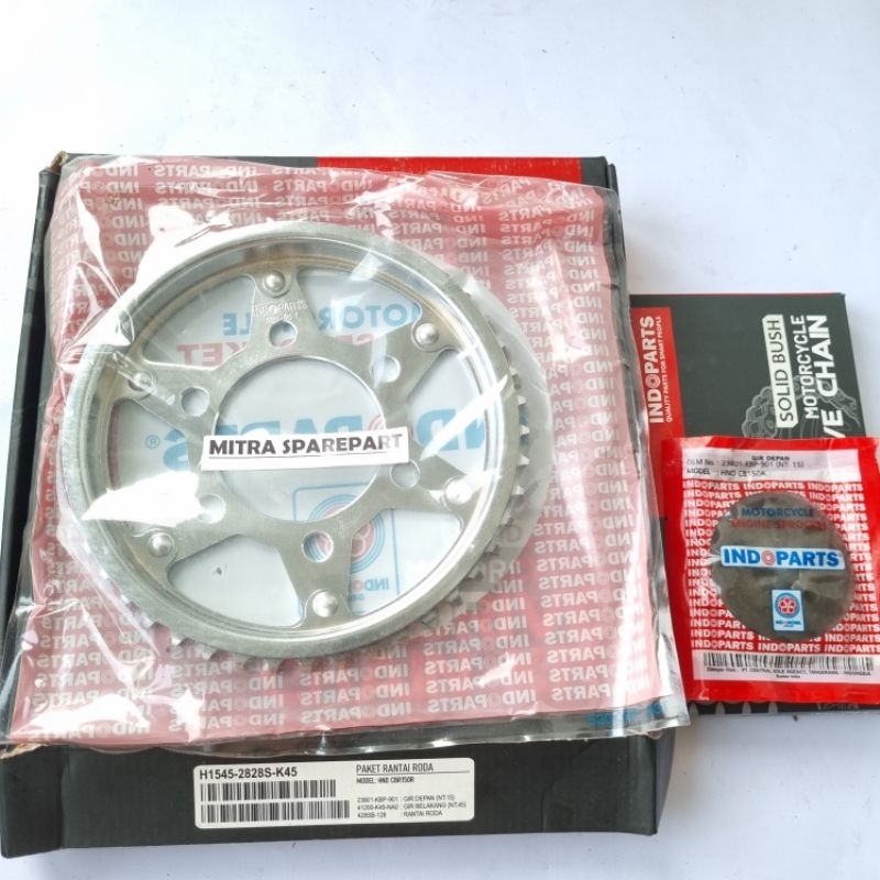 Jual GEARSET+RANTAI-[INDOPARTS]-15T/45T-[BAUT.6]. CB150R FACELIFT ...