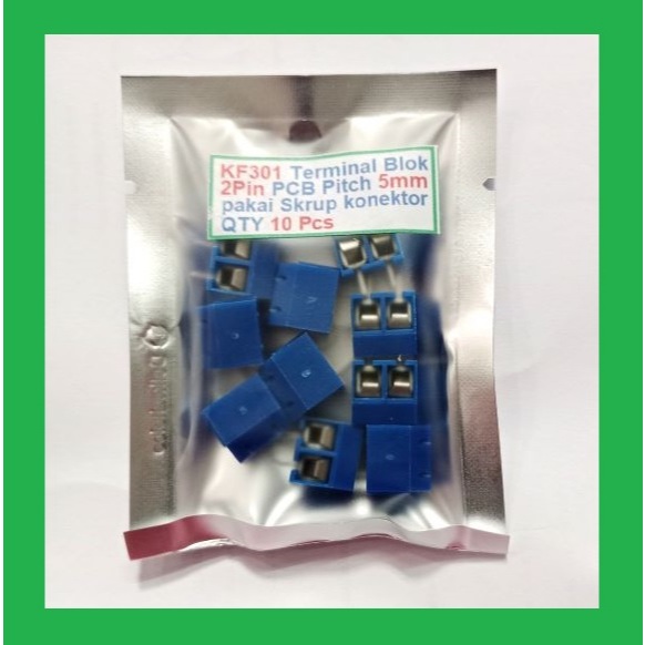 Jual QTY 10 Pcs KF301 Terminal Blok 2Pin PCB Pitch 5mm pakai Skrup ...