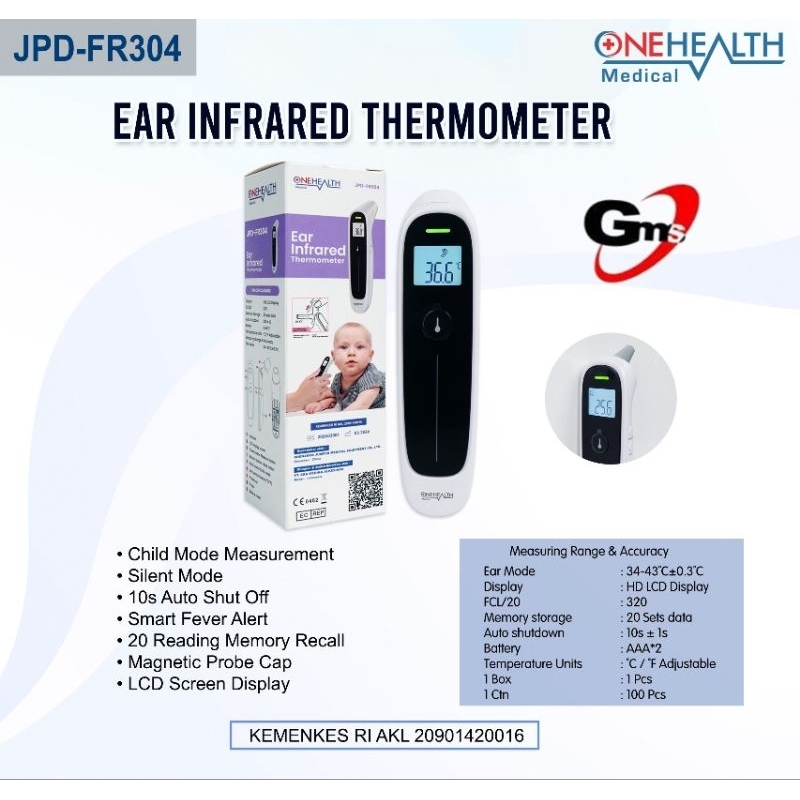 Jual Thermometer Infrared Ear Onehealth / Termometer Infrared Telinga ...