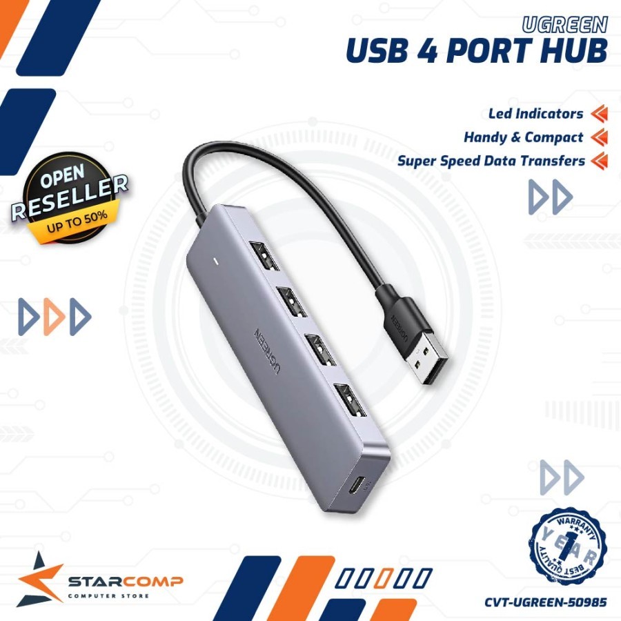 Jual UGREEN 50985 USB 4 PORT HUB USB 3.0 High Speed 5Gbps | Shopee Indonesia