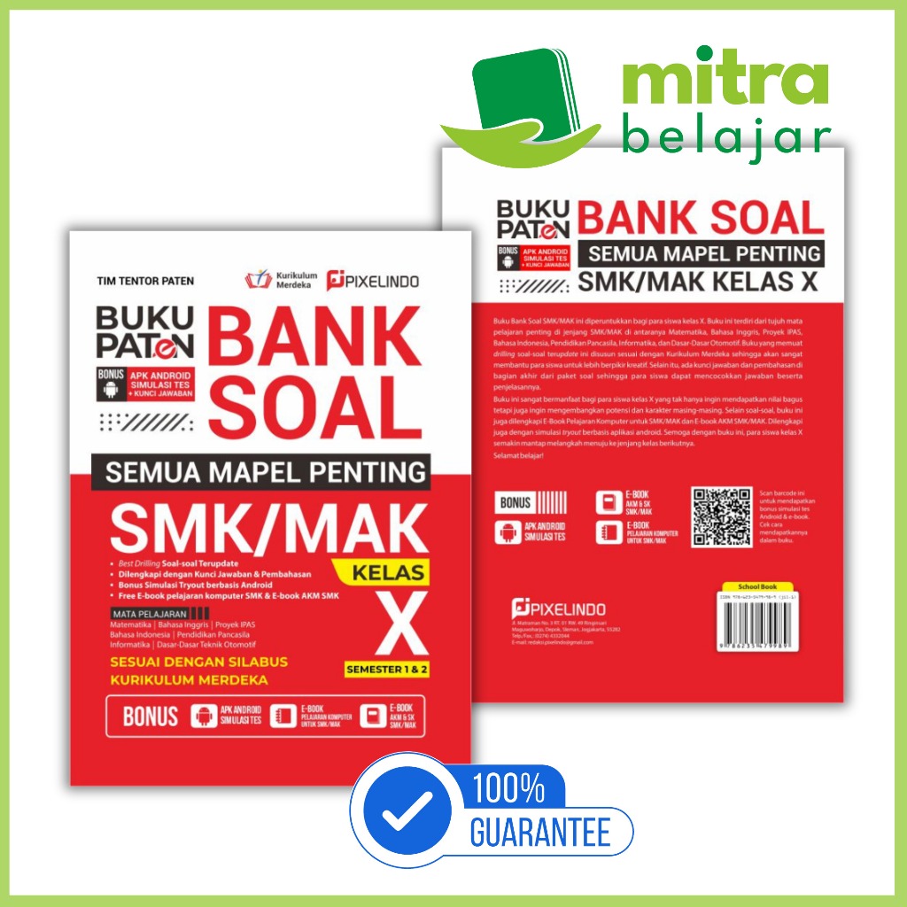 Jual Buku Paten Bank Soal Semua MAPEL Penting SMK/MAK Kurikulum Merdeka ...