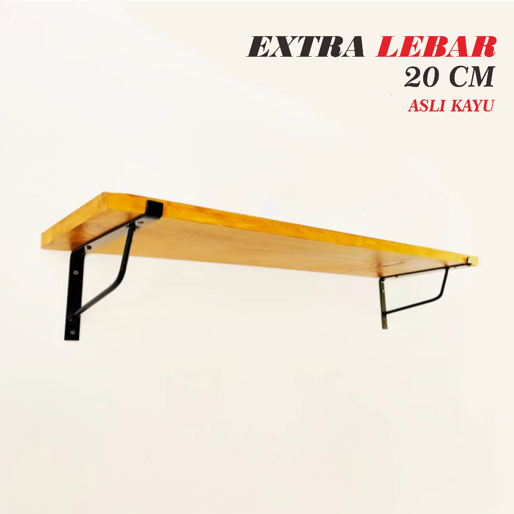Jual Rak dinding lebar 20 cm Rak dinding kayu ambalan dinding kayu Rak ...