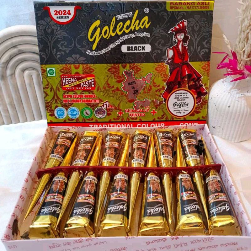 Jual (1 biji ) Henna Golecha Henna Pasta Merah Cherry Henna Warna Merah ...