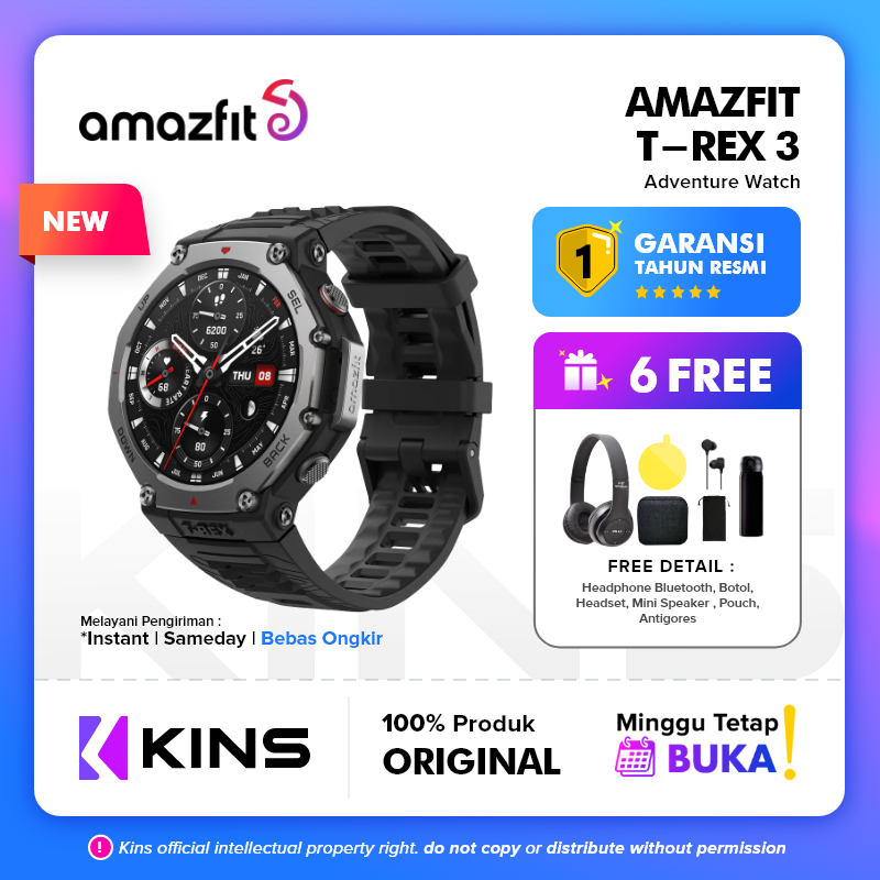 Jual Amazfit T-Rex 2 & T-Rex Pro Smartwatch / Amazfit Trex 2 Smartwatch ...