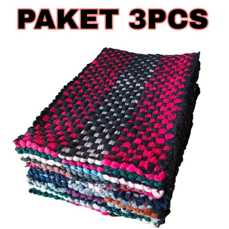 Jual PROMO Keset anyam paket 3pcs bahan tebal antislip | Shopee Indonesia