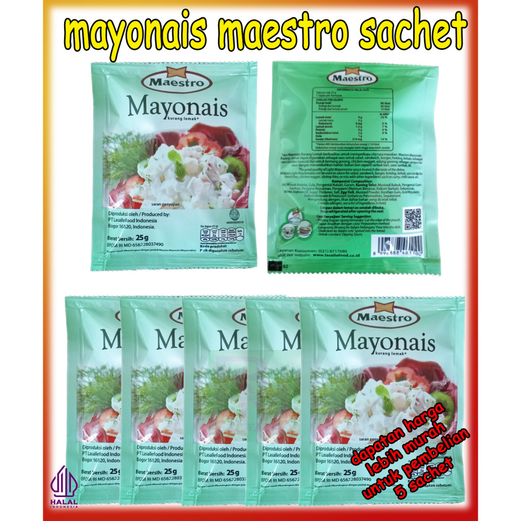 Jual Mayonnaise Mayones Maestro Sachet 25 gram | Shopee Indonesia