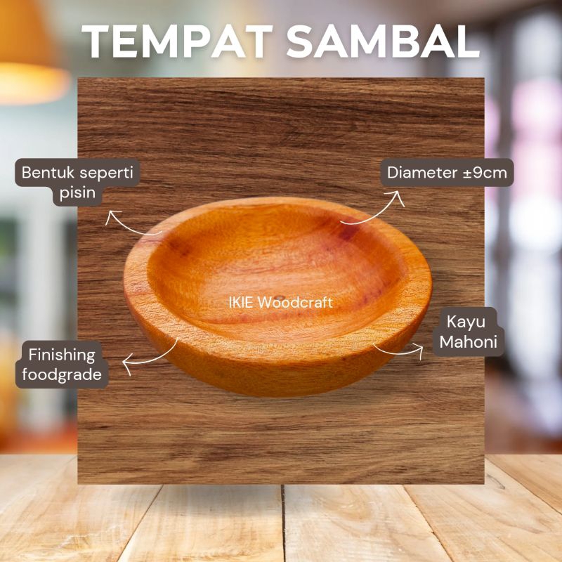 Jual IKIE tempat sambal kayu mahoni | cobek sambal mini | Shopee Indonesia