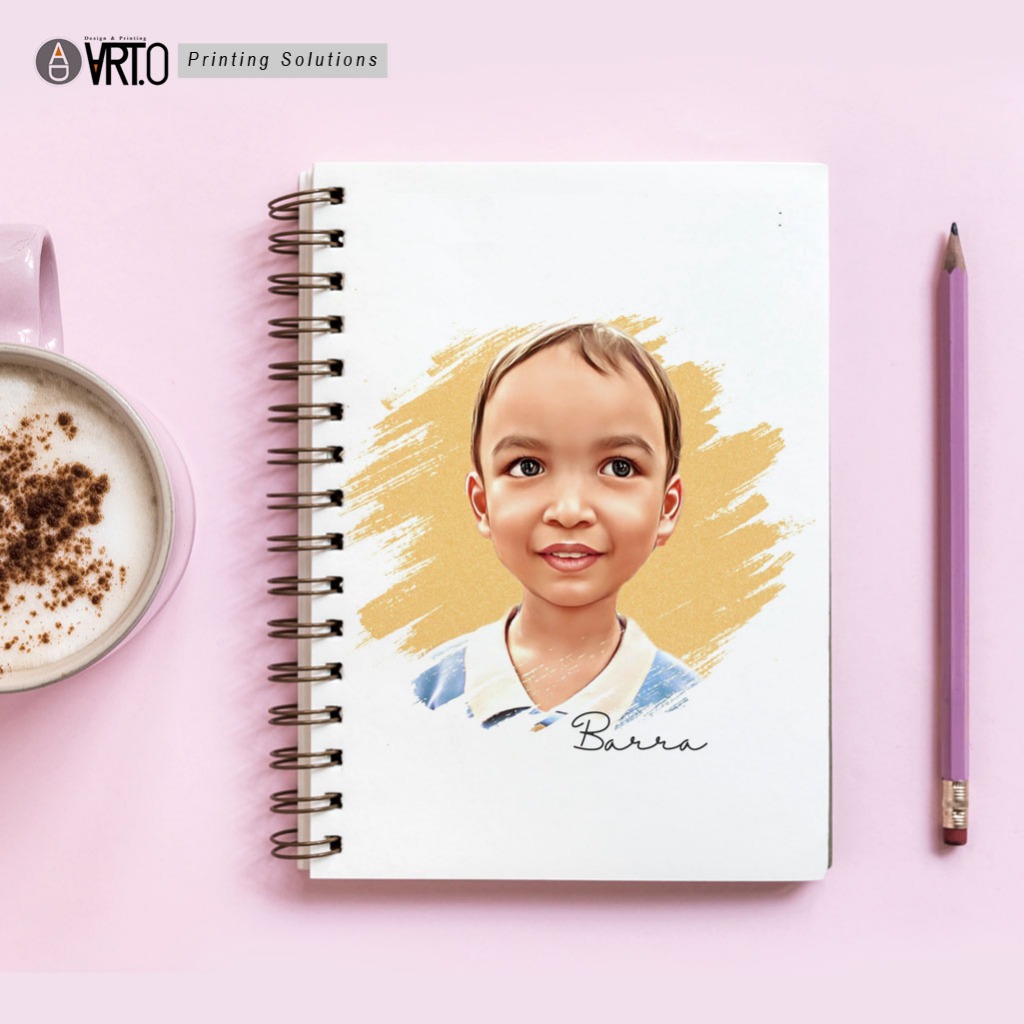 Jual notebook custom foto free design lukisan / notes a5 jilid spiral ...