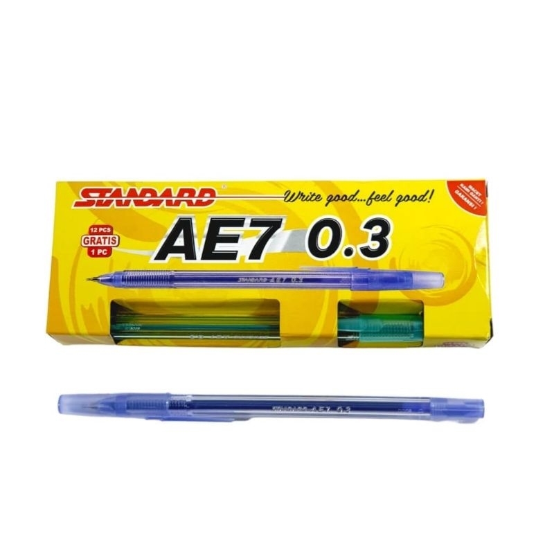 Jual Standard Pen - AE7 0.3 Isi 12 pcs ( Pulpen, Pena, Ballpoint, Pen ...