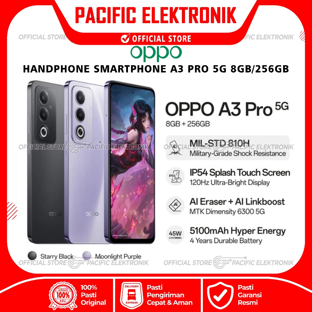Jual Handphone Smartphone OPPO A3 Pro 5G 8GB/256GB (Garansi Resmi ...