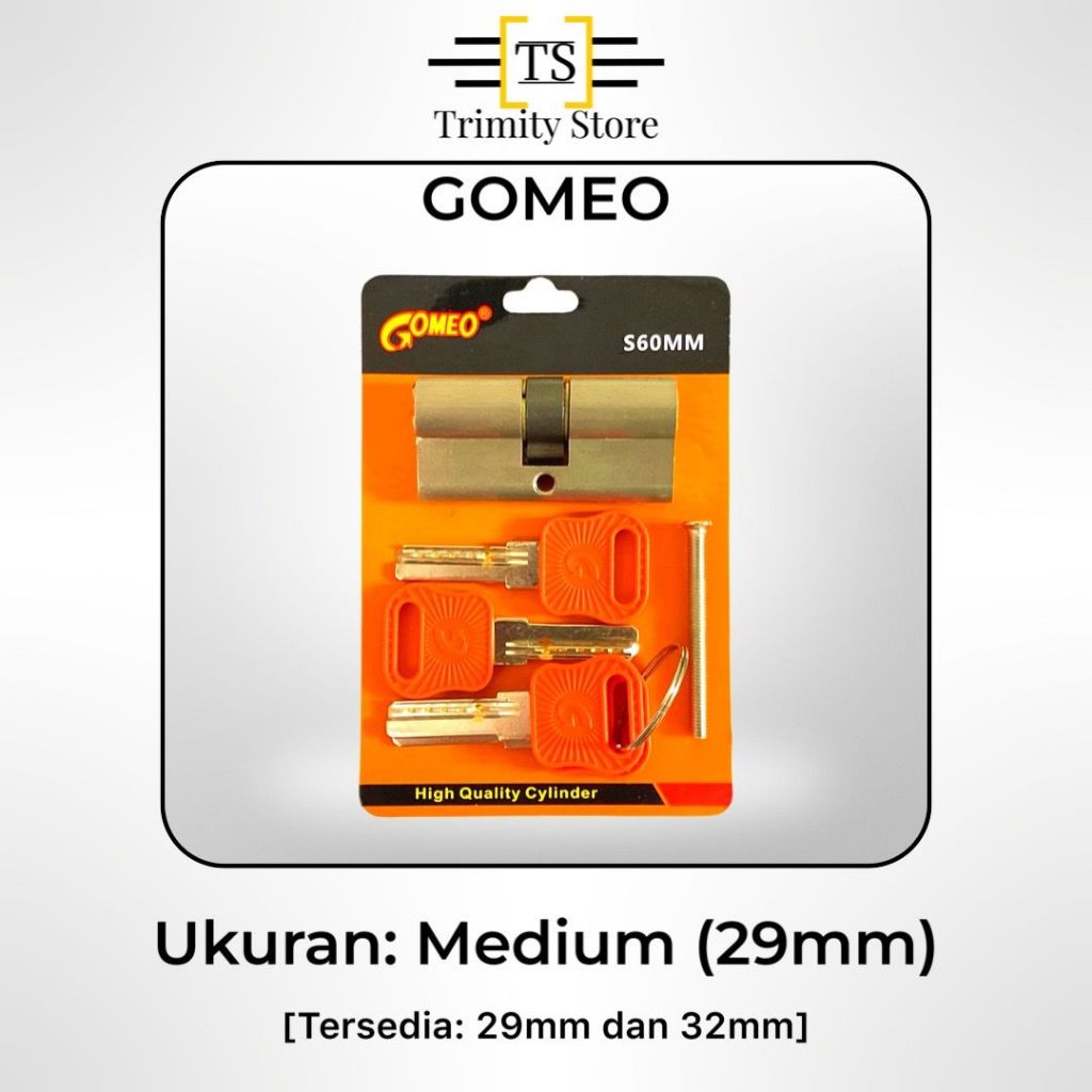 Jual GOMEO Silinder Kunci Pintu Kuningan 60MM Ukuran Medium 29 mm ...