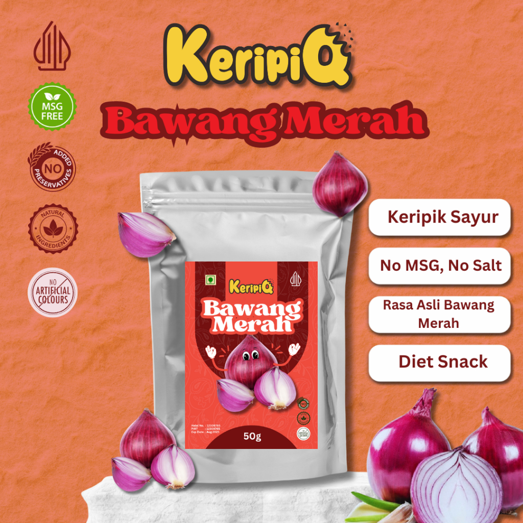 Jual KeripiQ Bawang Merah 100gr Renyah Keripik Sayur Camilan Rendah ...