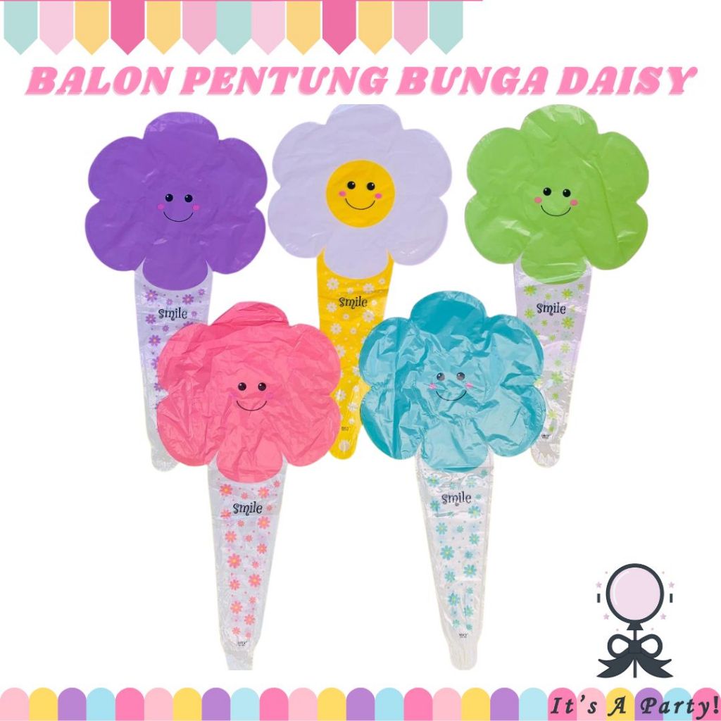 Jual Balon Foil Pack Isi (50Pcs) Balon Foil Tongkat Daisy Balon Pentung ...