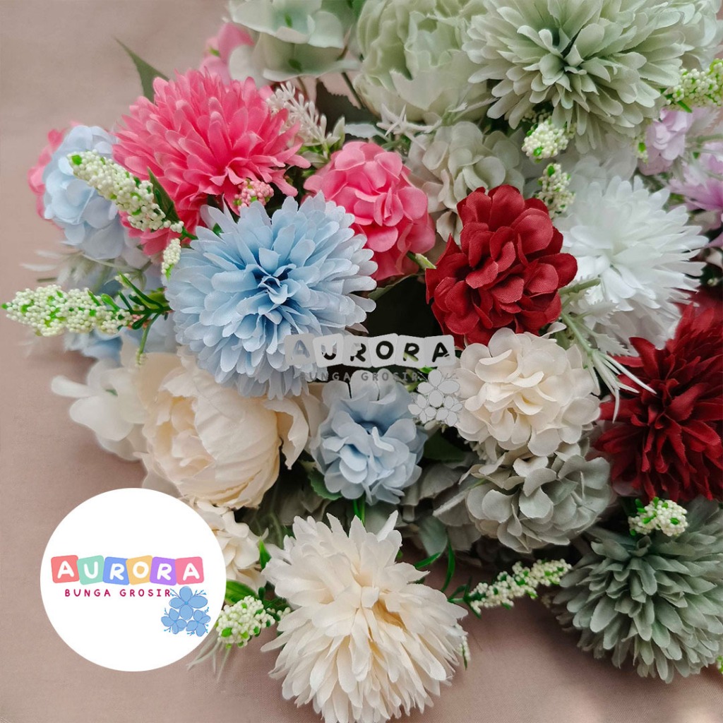 Jual Bouquet Bunga Rose Pompom Hydrangea Dianthus Premium Bunga Mawar ...