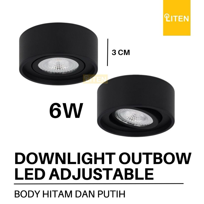 Jual Lampu Downlight Outbow Adjustable Tipis 6w 6 Watt / Mini Spotlight ...